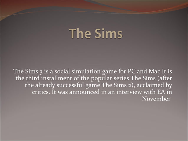 The sims | PPT