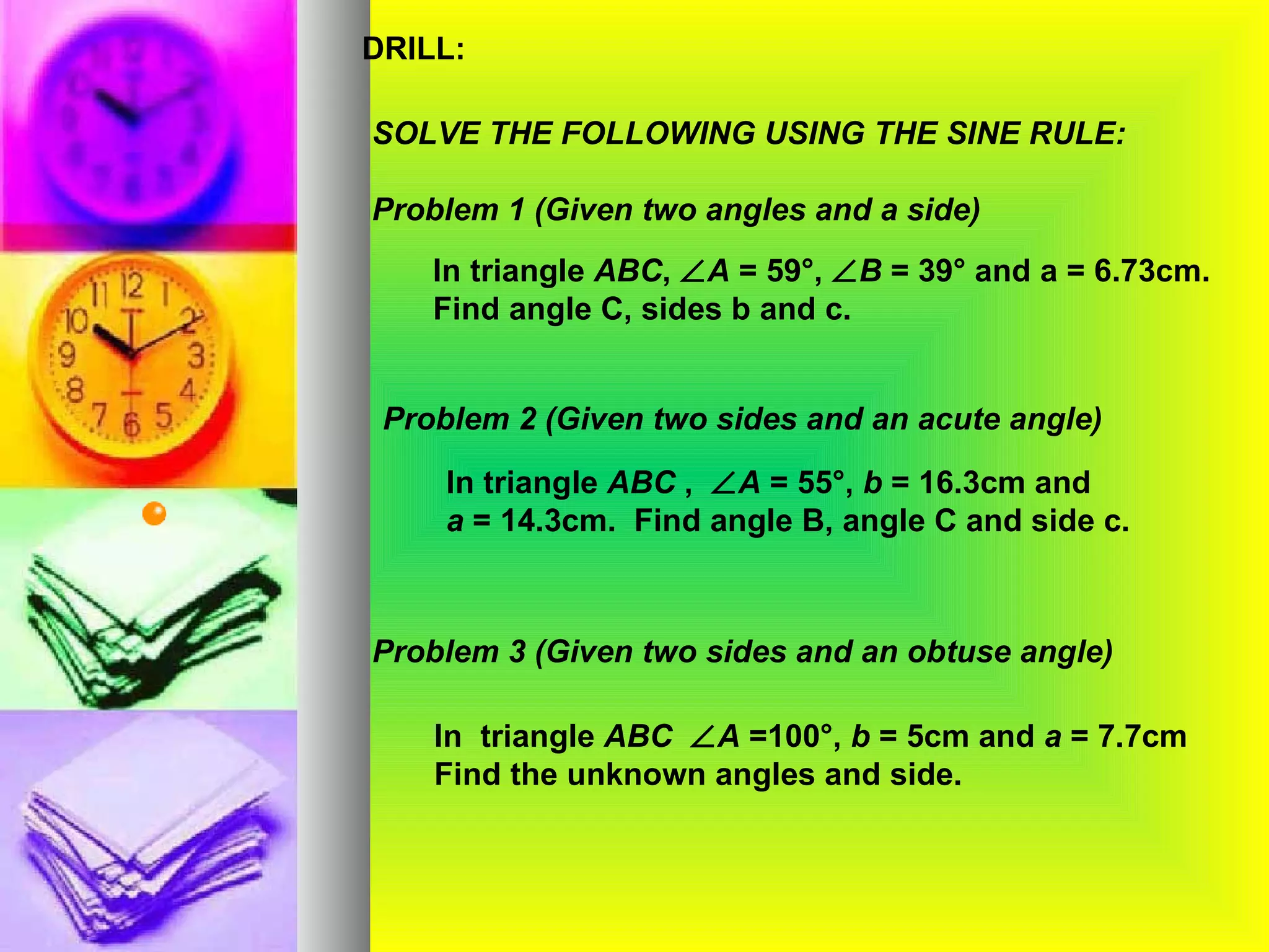 The sine and cosine rule | PPT | Physics | Science
