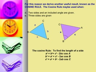 The sine and cosine rule | PPT | Physics | Science