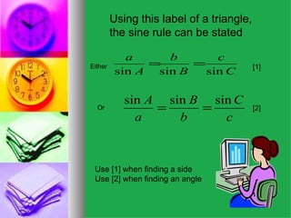 The sine and cosine rule | PPT | Physics | Science