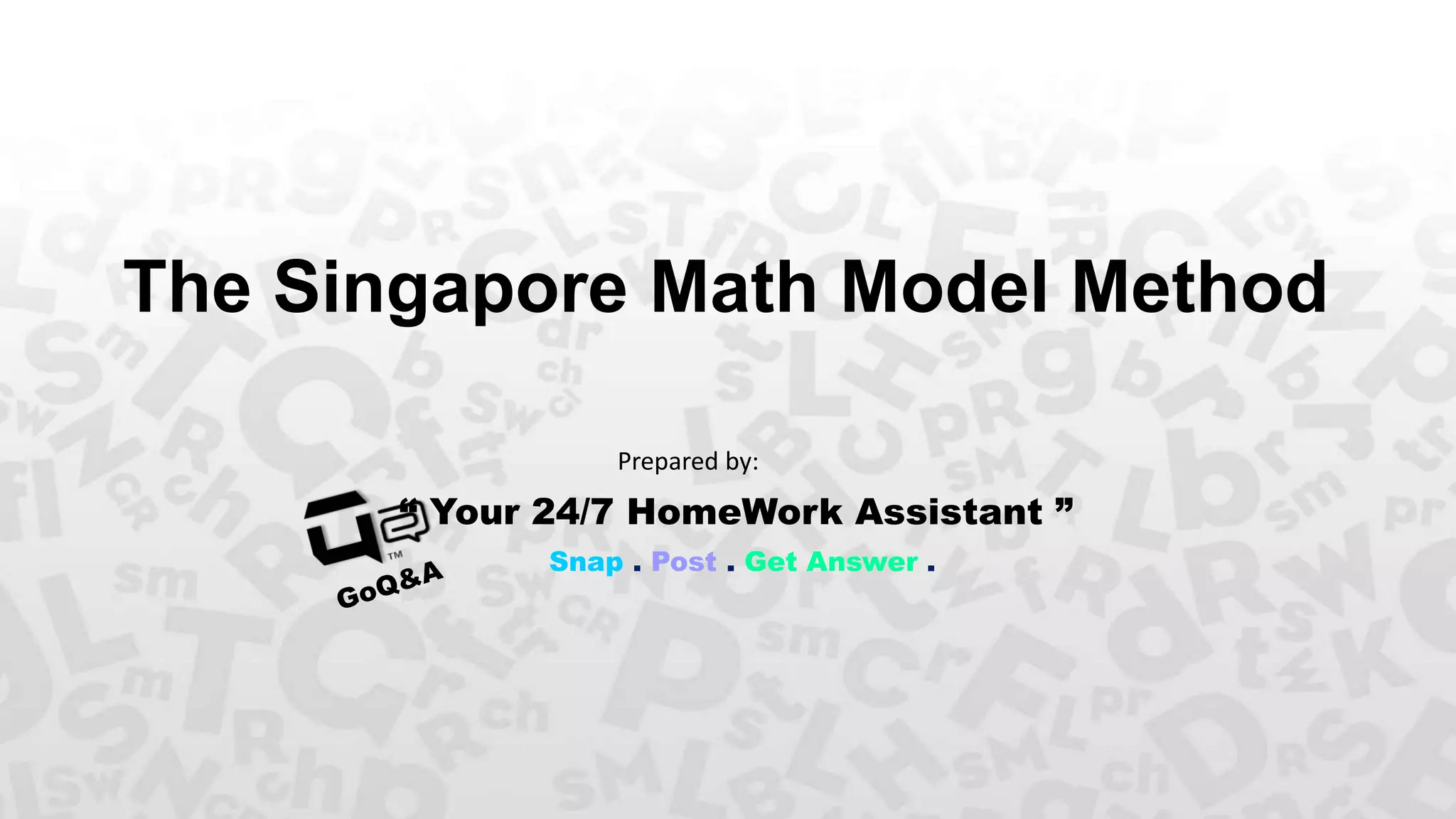 Singapore Math Model Method | PPTX