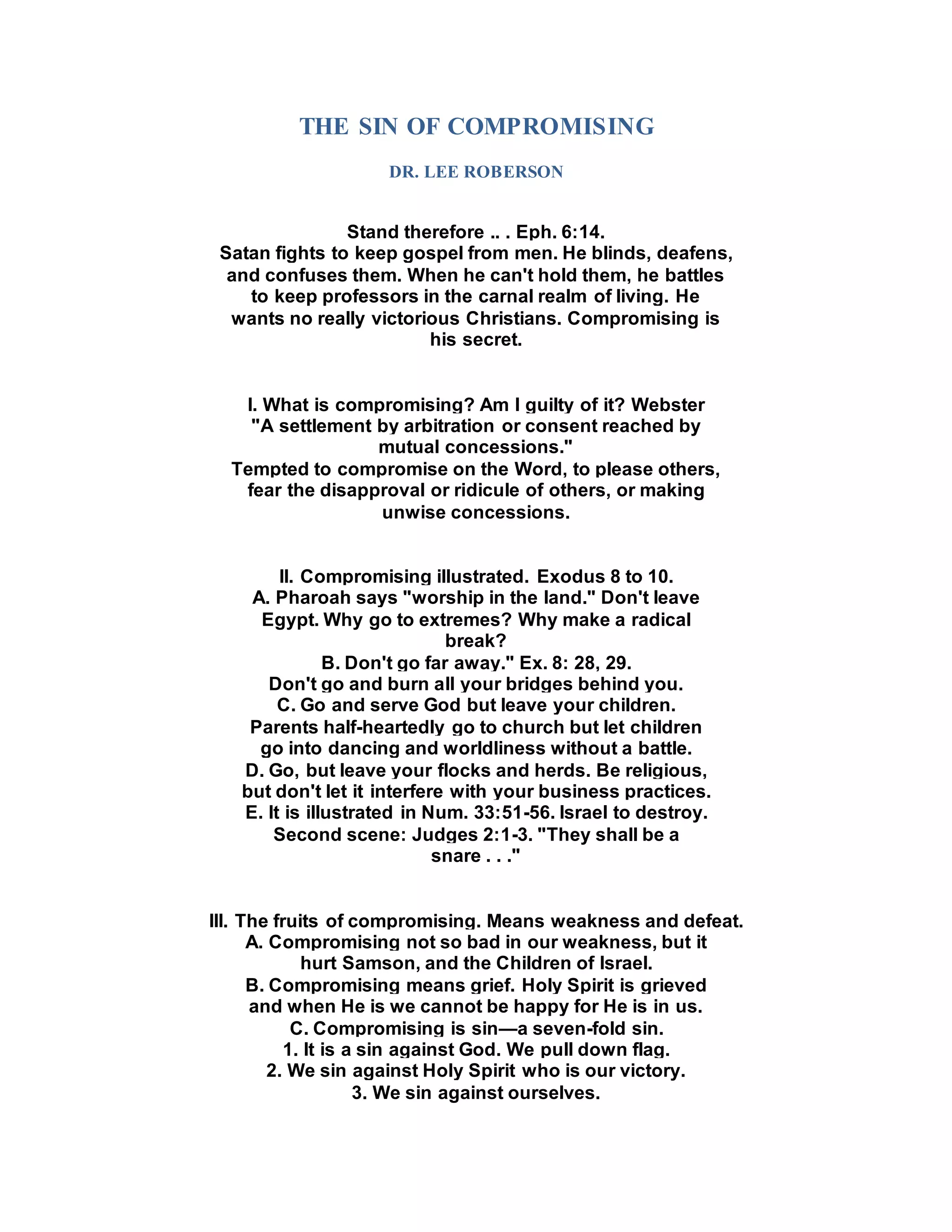 The sin of compromising | DOCX