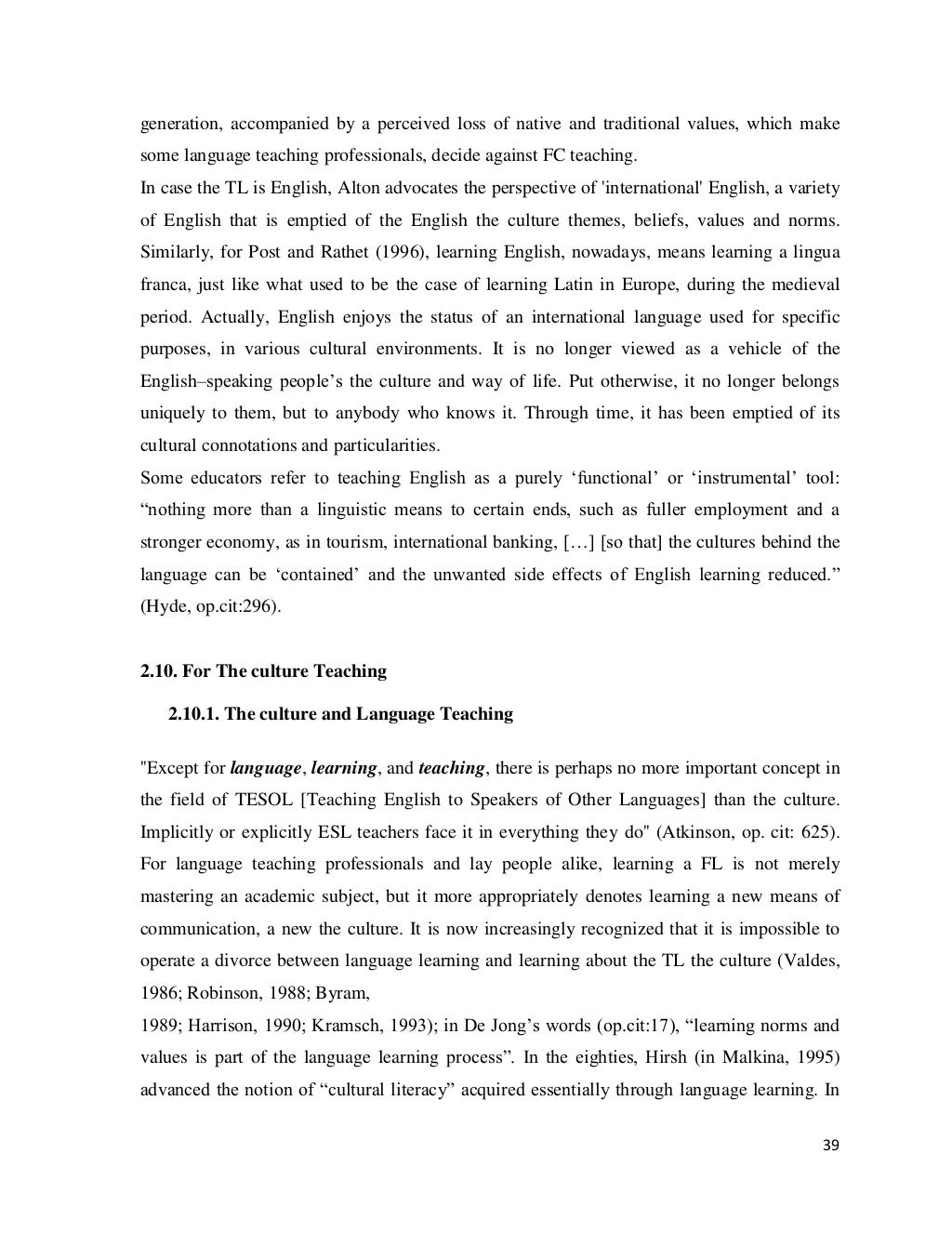 THE ROLE OF THE CULTURE IN THE ENGLISH LANGUAGE LEARNING AND TEACHING…