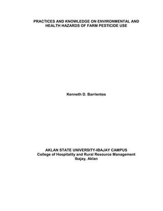 Practices and Knowledge on Environmental and Health Hazards of ...