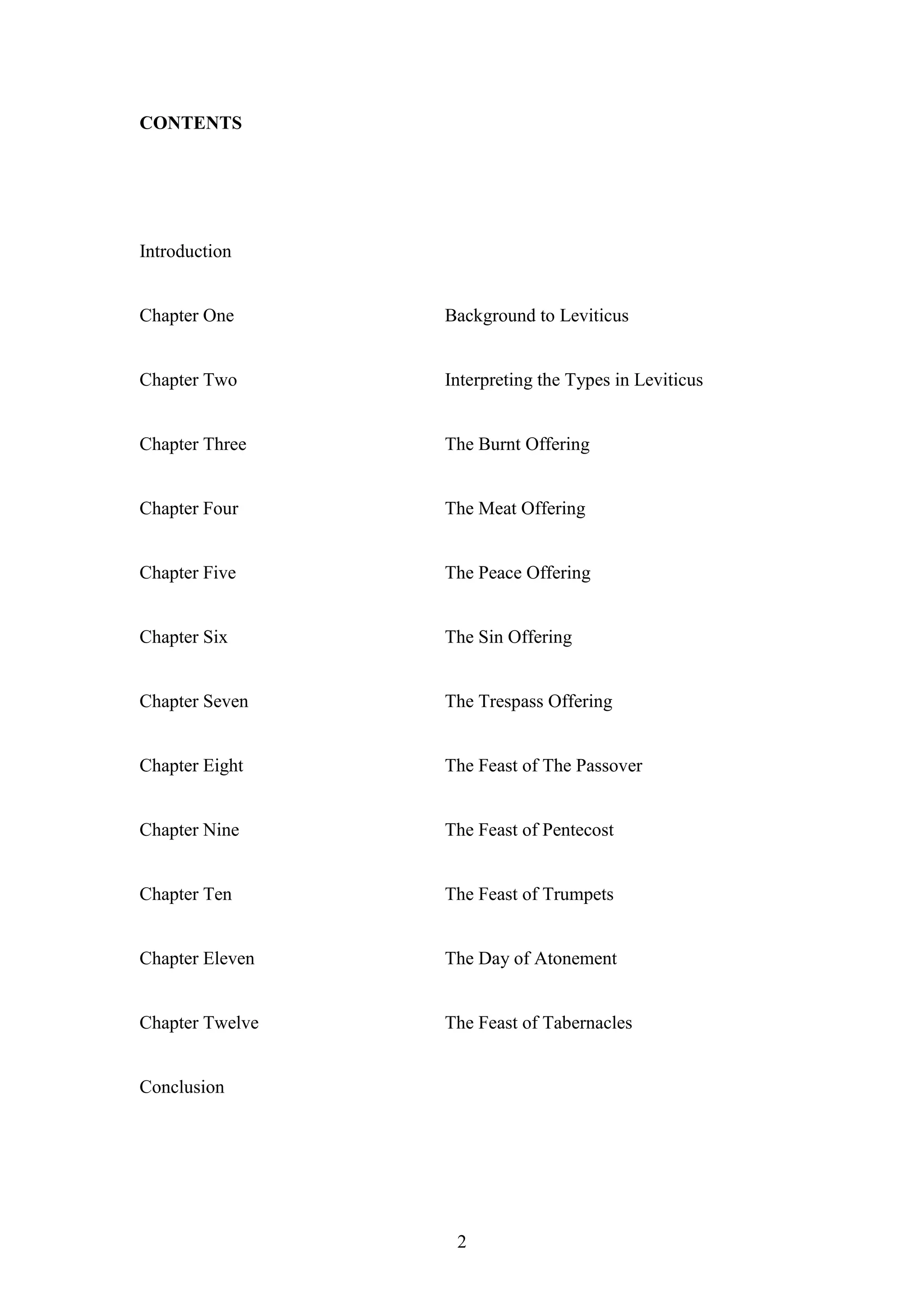 THE LEVITICAL FEASTS AND OFFERINGS | PDF