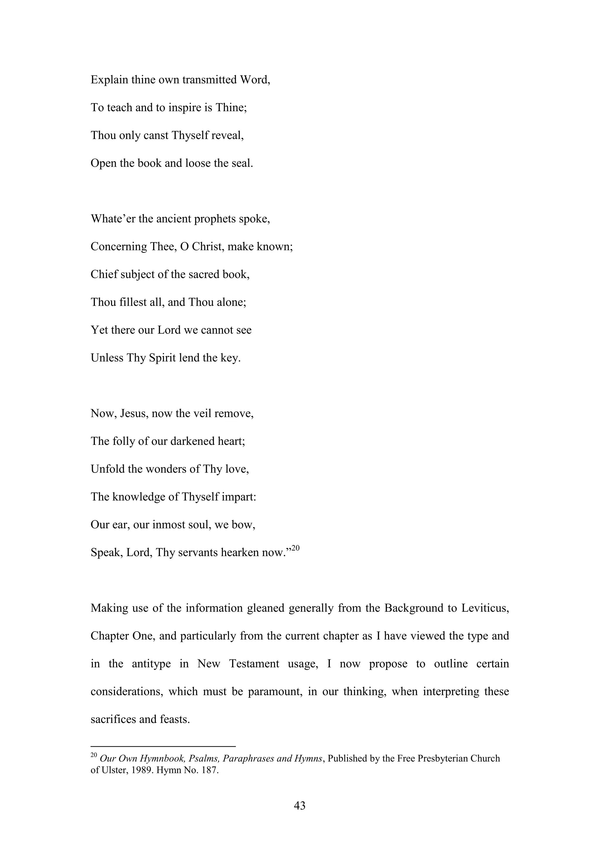 THE LEVITICAL FEASTS AND OFFERINGS | PDF