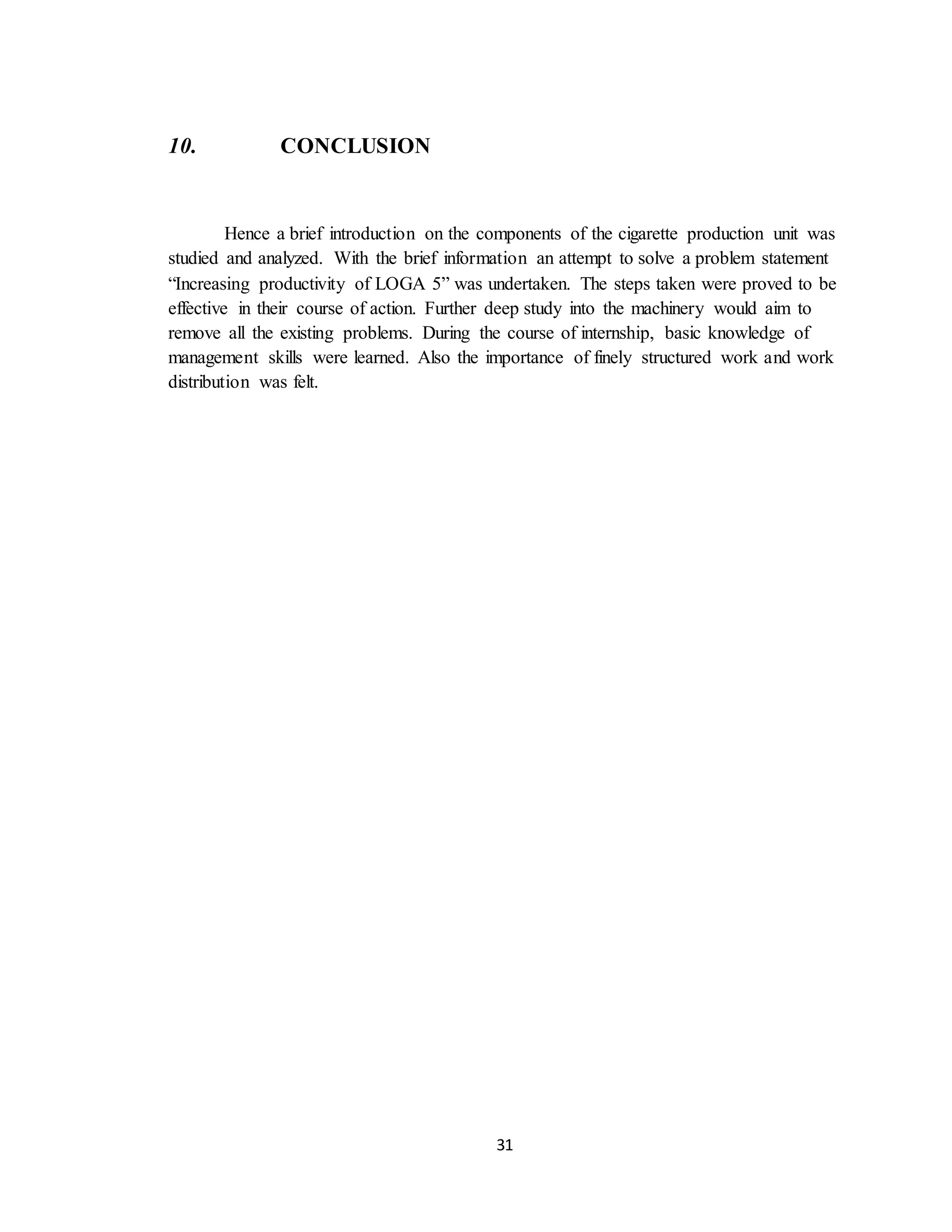 Mechanics & Process Variable Involved in Cigarette Production | DOCX