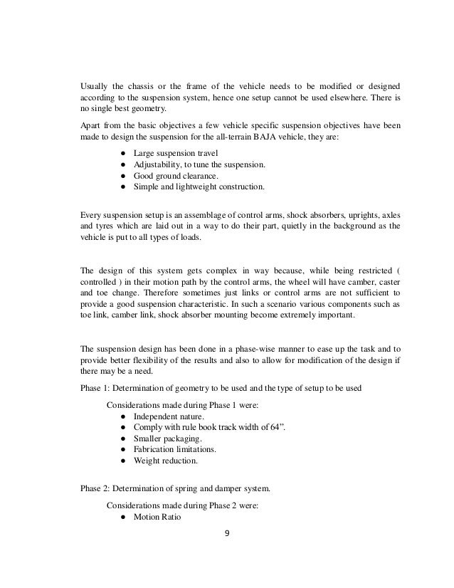 Design,Analysis & Fabrication of suspension of all terrain vehicle