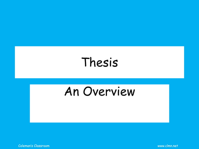 Basic Thesis Guidlines | PPT