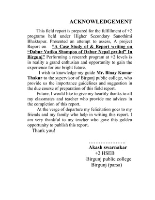 Dabur Nepal Marketing project | PDF