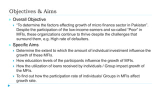 Constraints to the Development of Microfinance Sector in Pakistan | PPT