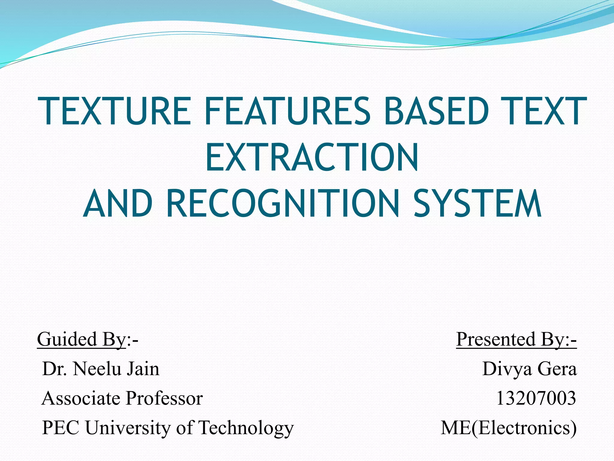 Texture Features Based Text Extraction From Images Using Dwt And K Means Clustering Ppt Free