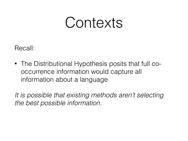 Categorical Evaluation for Advanced Distributional Semantic Models | PPT