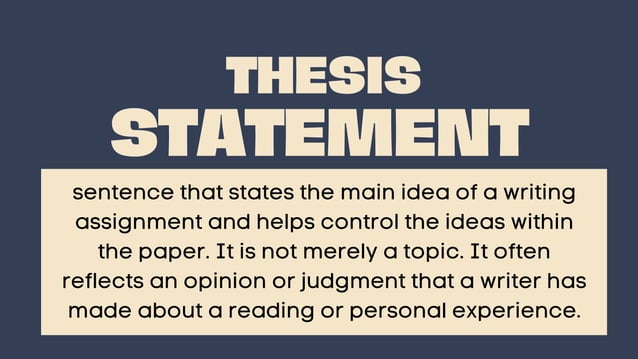 Thesis Statement | PPT