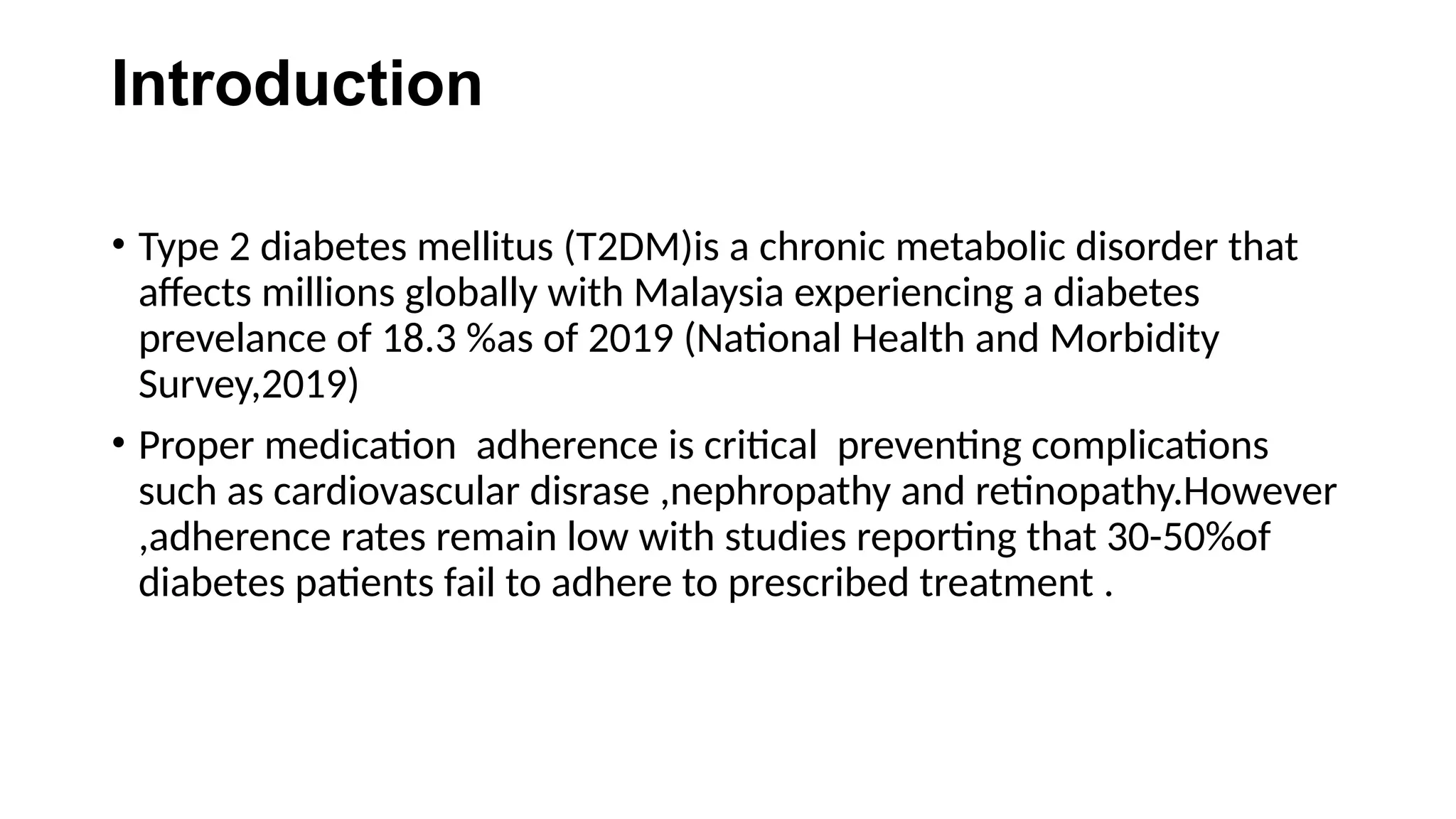 medication adherence among malaysian DM2 | PPT