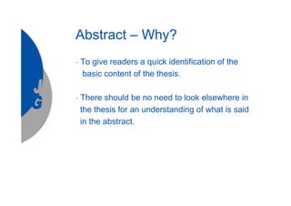 Thesis Abstract Writing | PDF