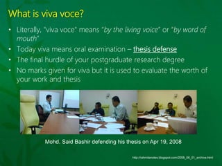 thesis-and-viva-voce preparation for research scholars | PPT