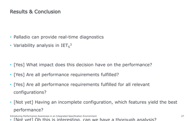 Introducing Performance Awareness in an Integrated Specification Environment | PPT