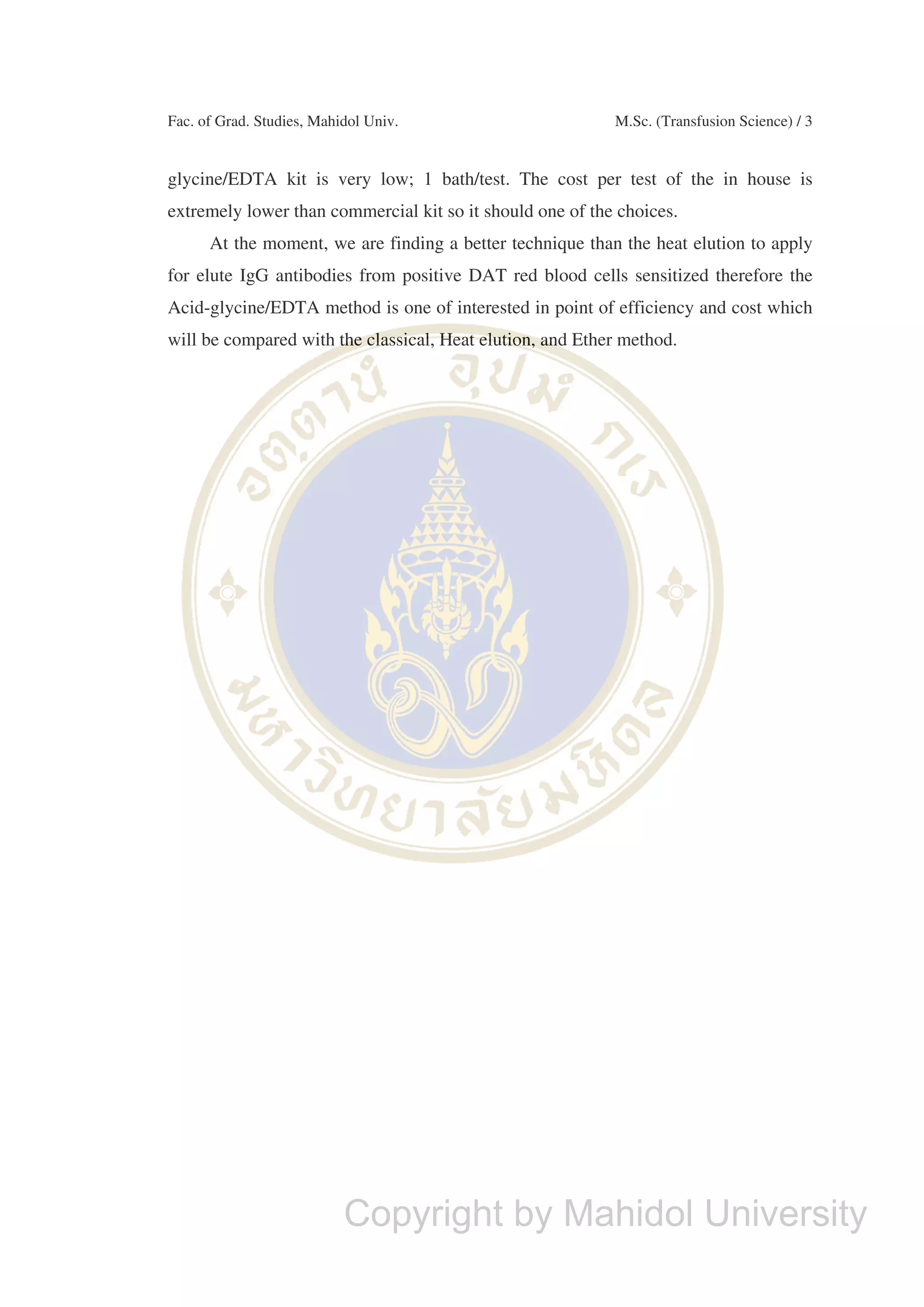 A STUDY OF ELUTING IgG ANTIBODIES FROM RED BLOOD CELLS: THE | PDF