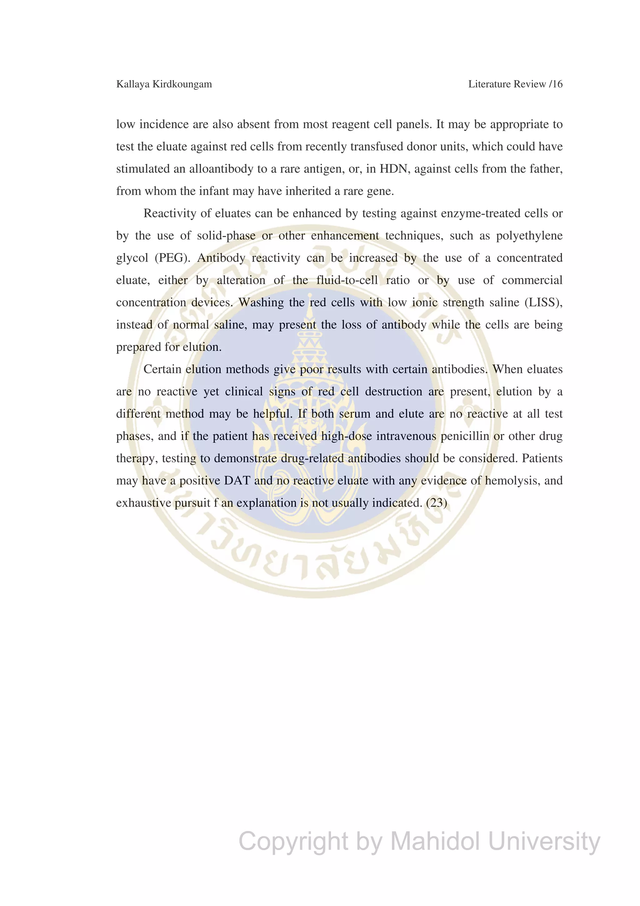 A STUDY OF ELUTING IgG ANTIBODIES FROM RED BLOOD CELLS: THE | PDF