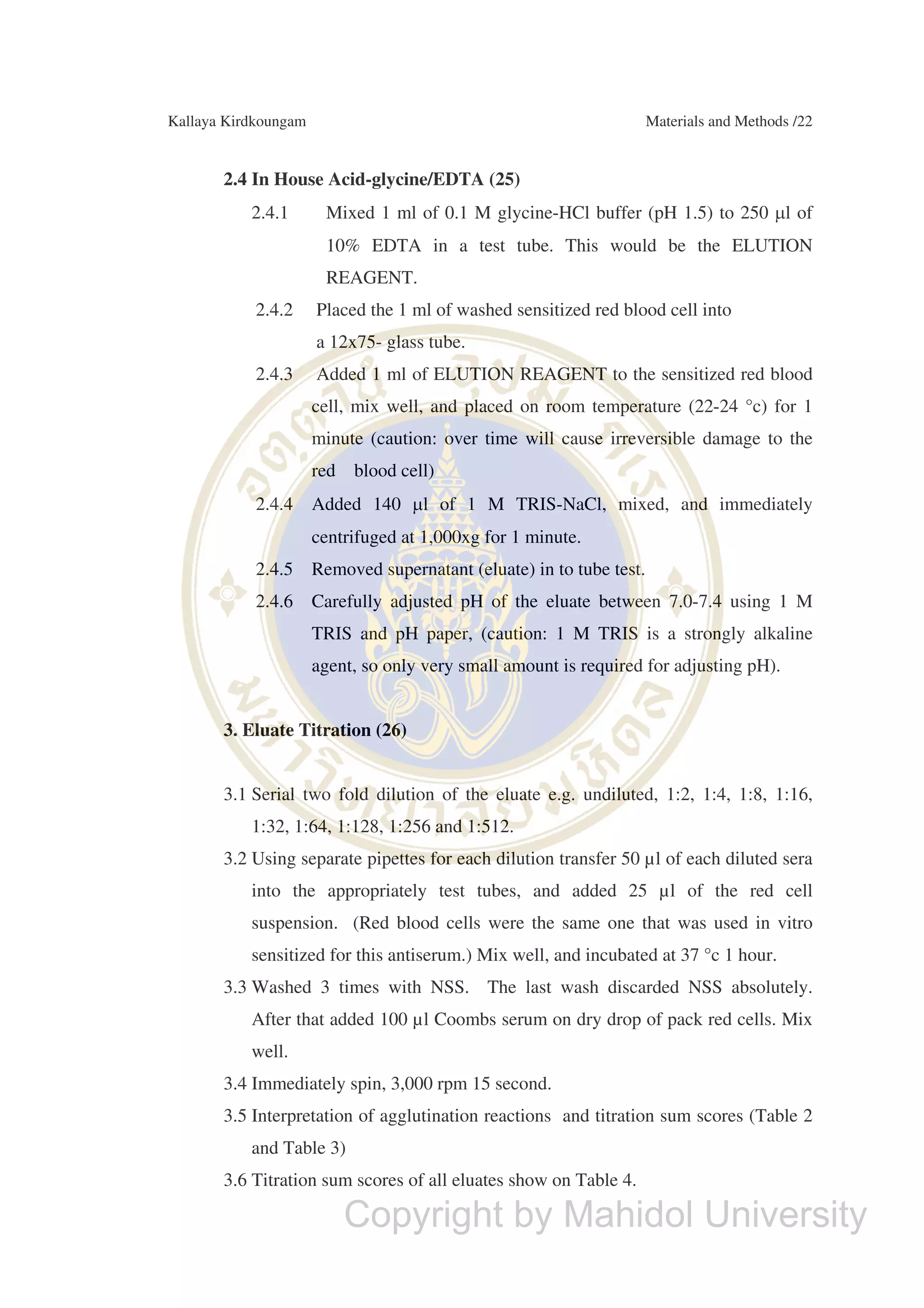 A STUDY OF ELUTING IgG ANTIBODIES FROM RED BLOOD CELLS: THE | PDF