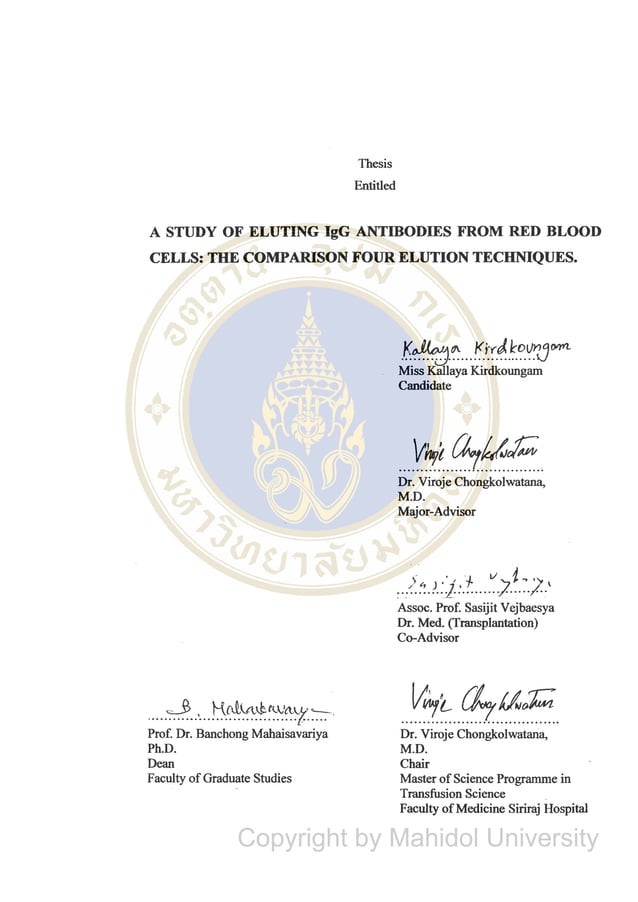 A STUDY OF ELUTING IgG ANTIBODIES FROM RED BLOOD CELLS: THE | PDF