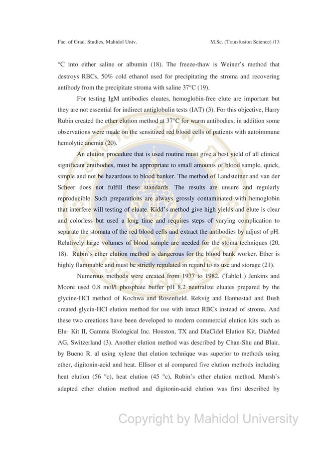A STUDY OF ELUTING IgG ANTIBODIES FROM RED BLOOD CELLS: THE | PDF