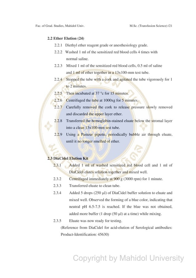 A STUDY OF ELUTING IgG ANTIBODIES FROM RED BLOOD CELLS: THE | PDF
