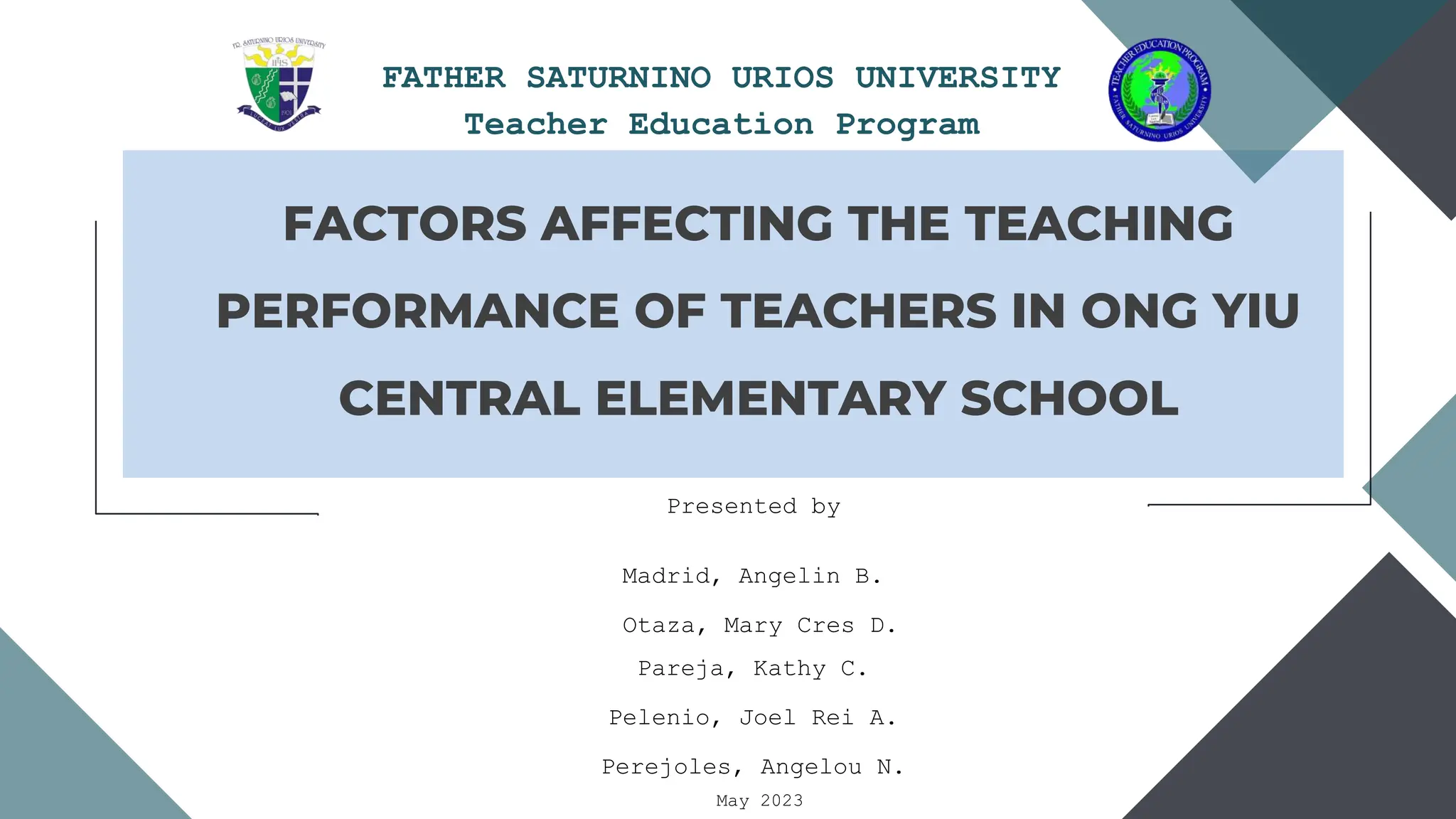 Thesis-presentation FACCTORS AFFECTING TEACHING PERFORMANCE.pptx