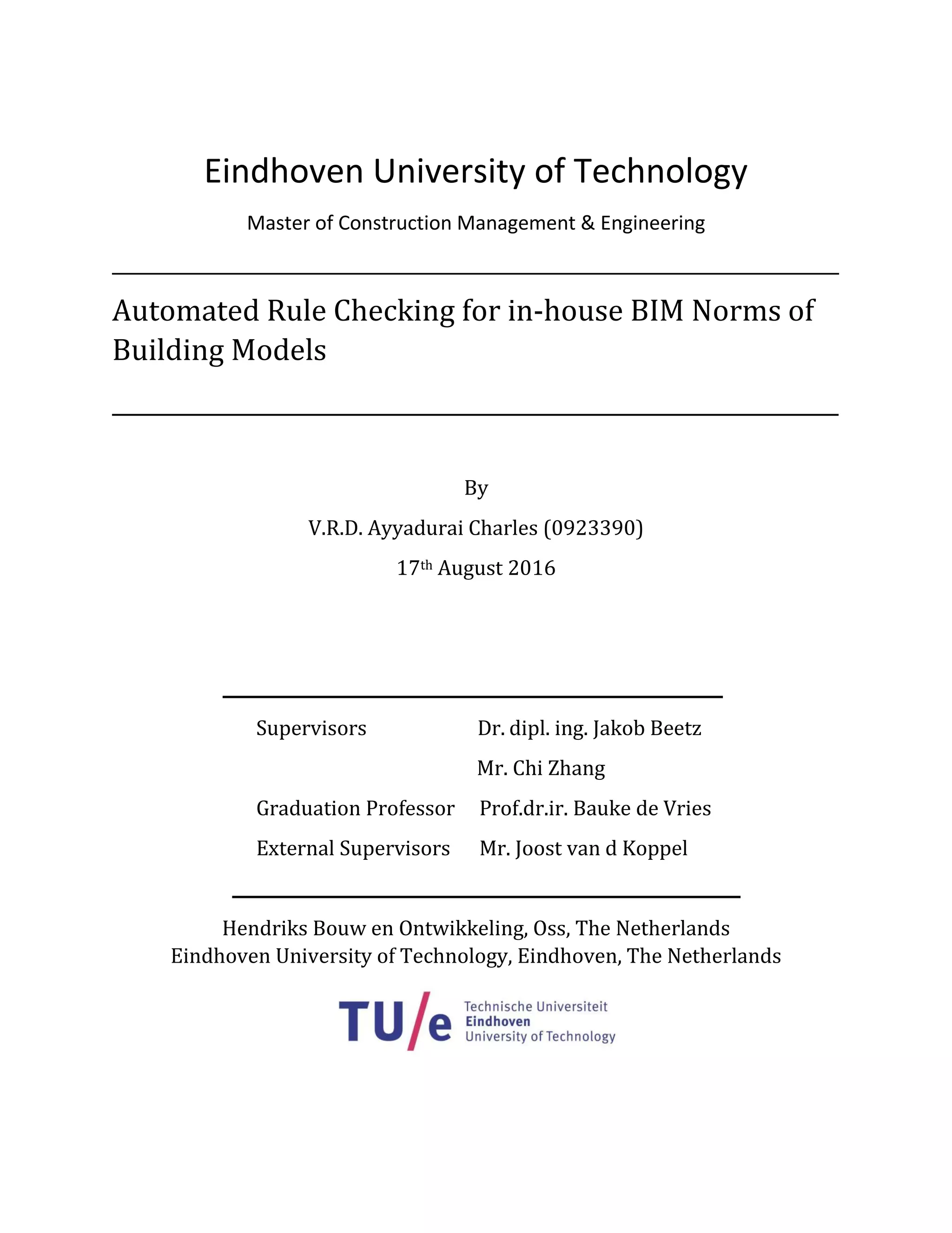 Automated Rule Checking for in-house BIM Norms of Building Models by v.r.d.ayyadurai charles | PDF