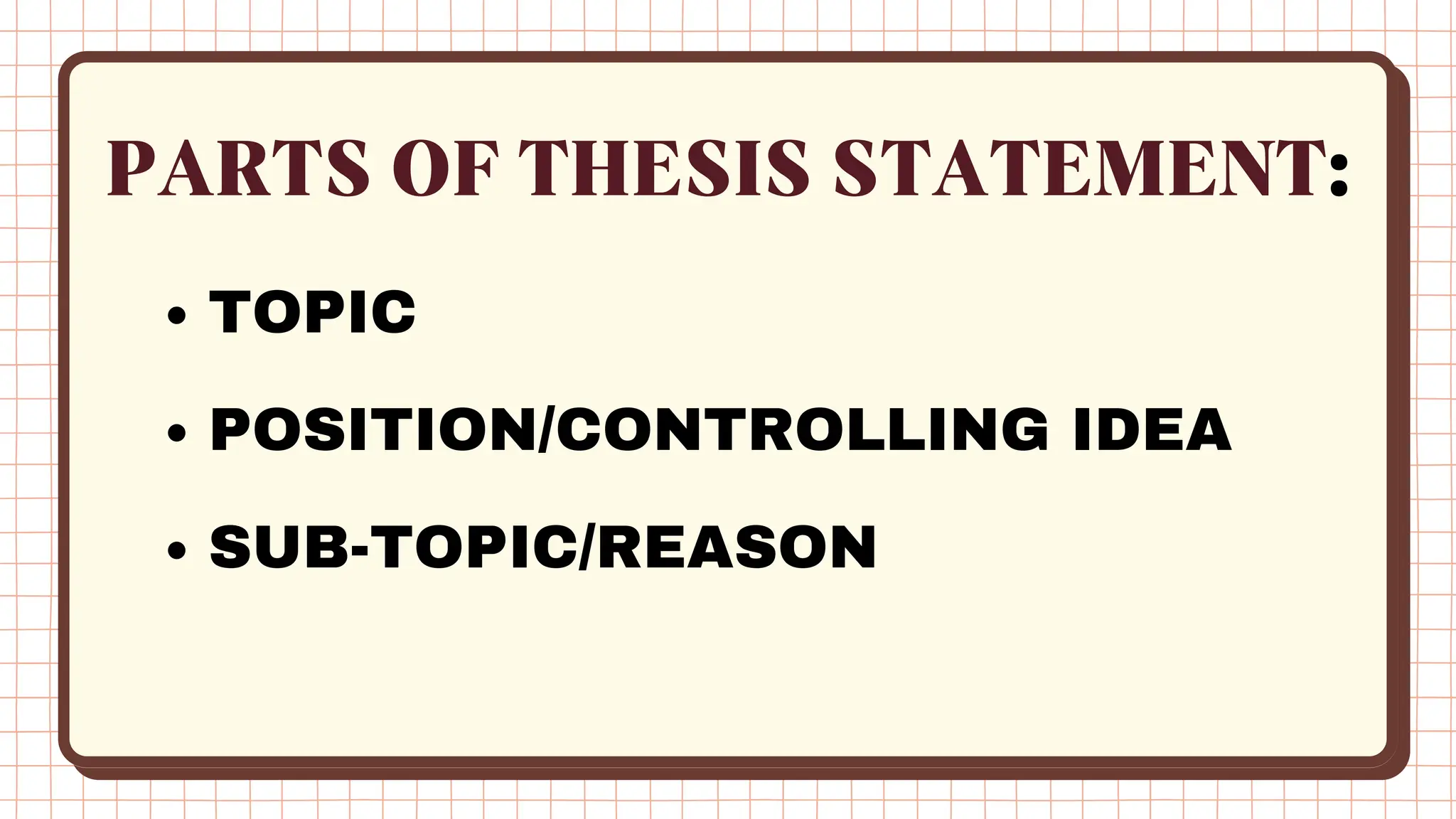 Thesis Statement main idea or main point | PDF