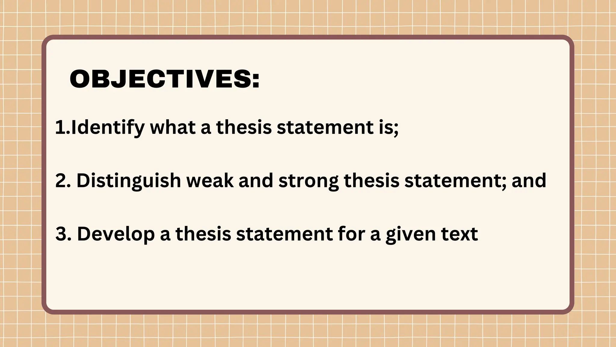 Thesis Statement main idea or main point | PDF