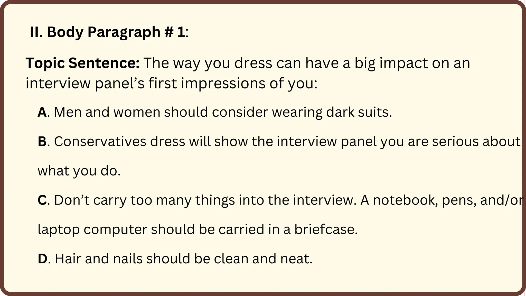 Thesis Statement main idea or main point | PDF