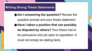 Thesis-statement. and Philosophy EAPP subject | PPT