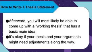 Thesis-statement. and Philosophy EAPP subject | PPT
