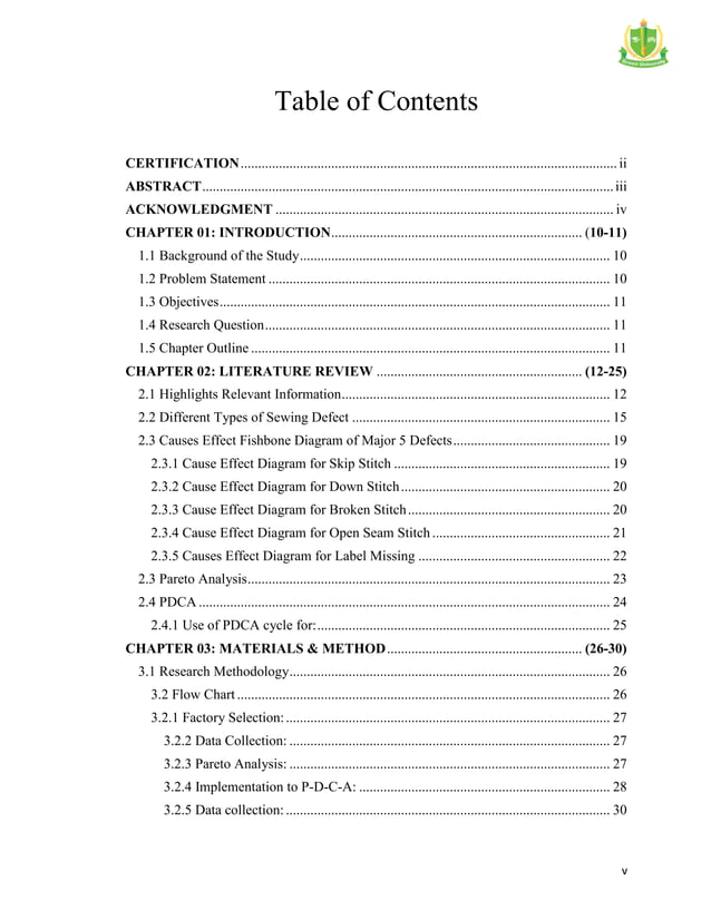 Thesis Report | Minimization of Sewing Defects through Implementation ...