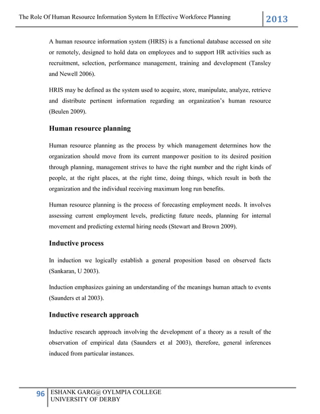 ROLE OF HRIS IN EFFECTIVE WORKFORCE PLANNING