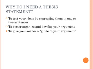 Writing a Thesis Statement | PPT