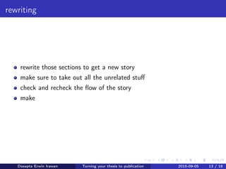 Turning thesis to publication | PDF