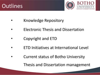Promoting Electronic Thesis and Dissertation through Knowledge ...