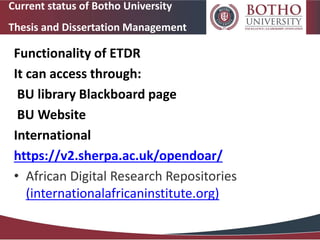 Promoting Electronic Thesis and Dissertation through Knowledge ...