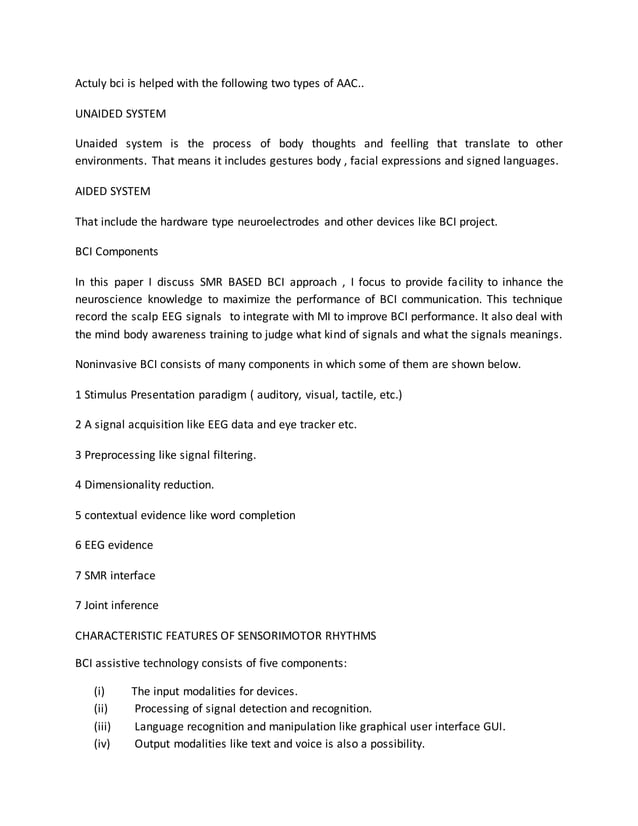 Thesis by muhammad sharif on bci brain computer interface | PDF