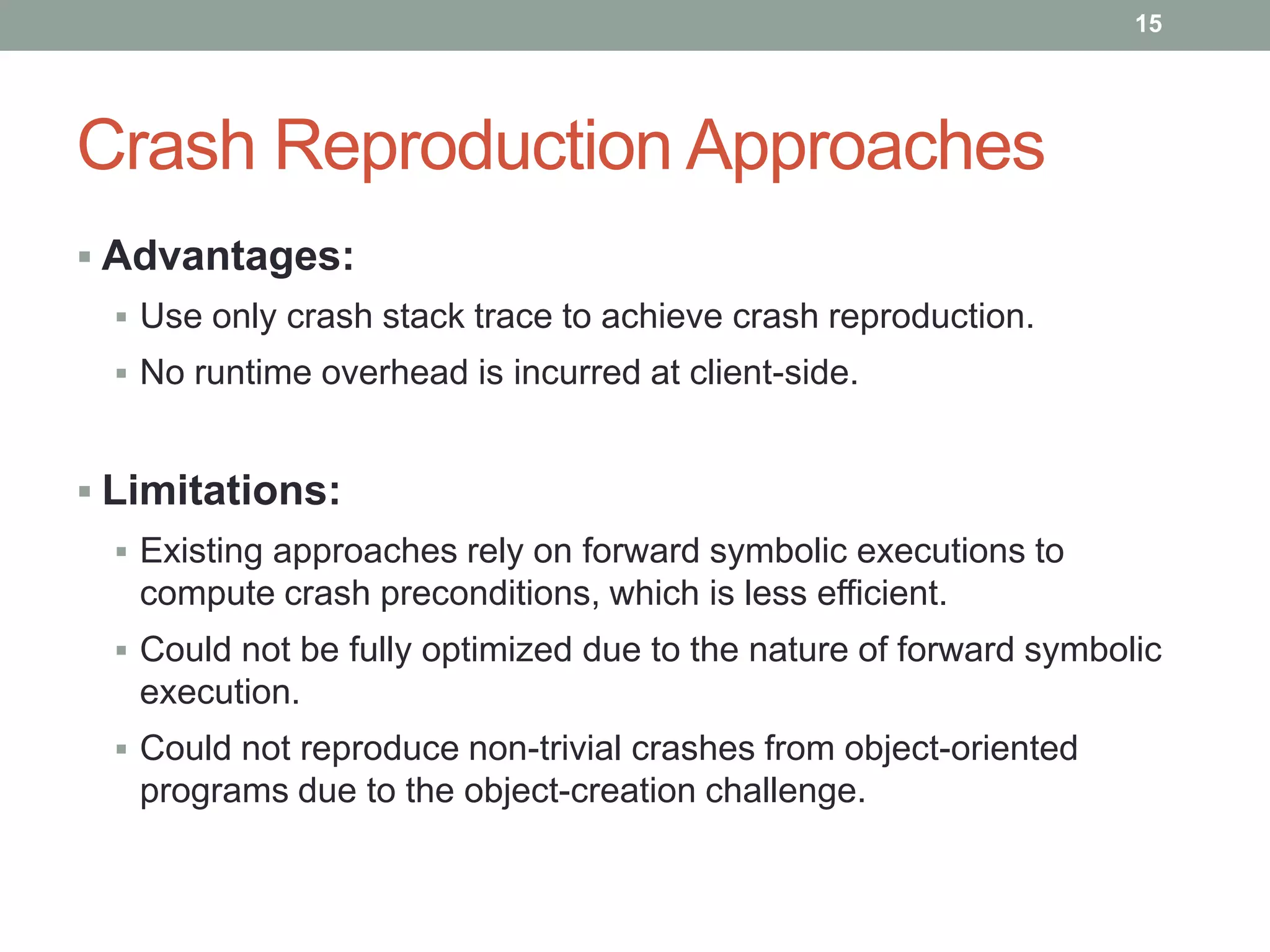 STAR: Stack Trace based Automatic Crash Reproduction | PPTX