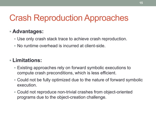 STAR: Stack Trace based Automatic Crash Reproduction | PPT