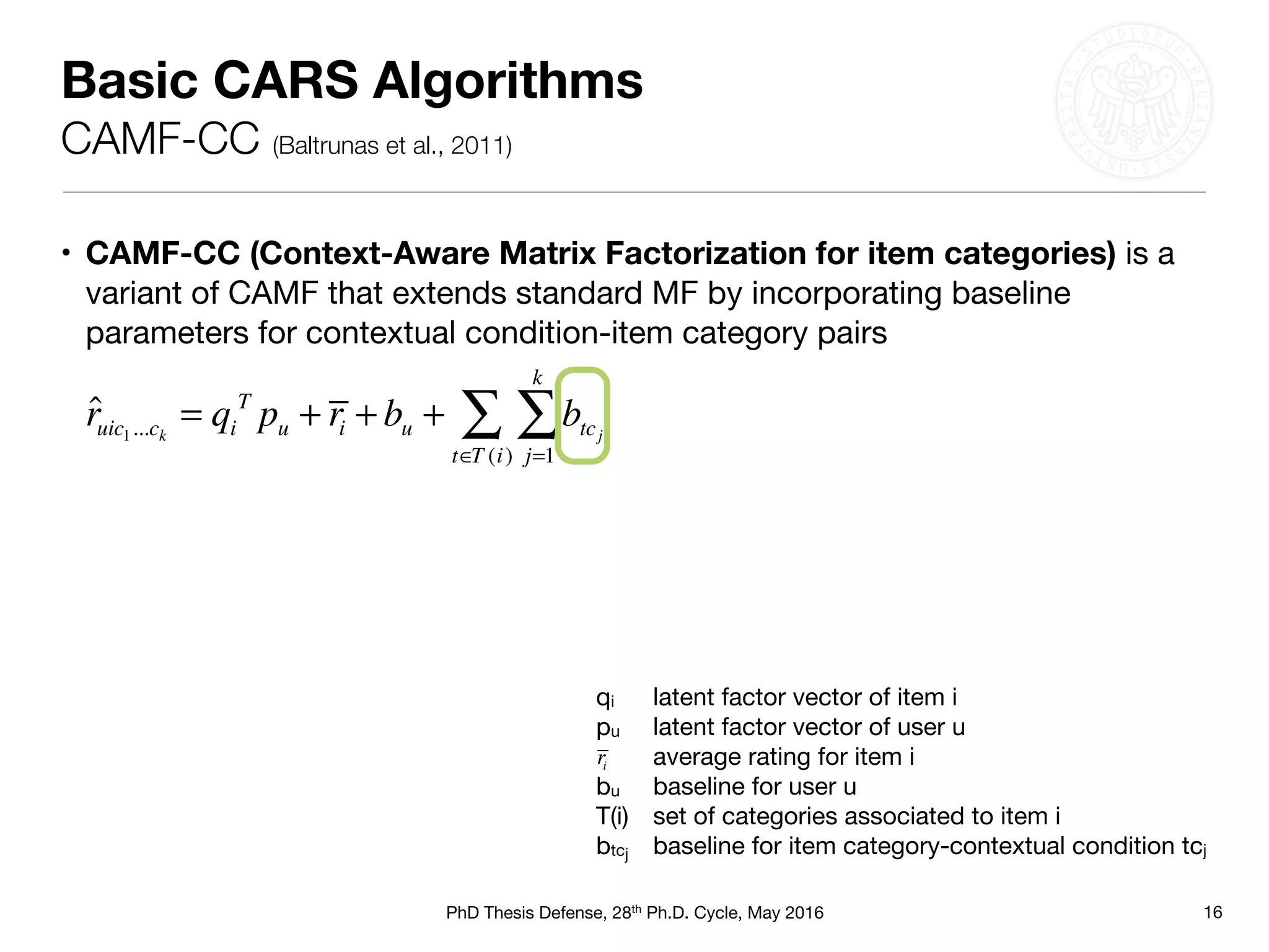 Techniques for Context-Aware and Cold-Start Recommendations | PDF