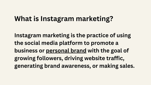 Marketing in instagram strategies explanation | PPT