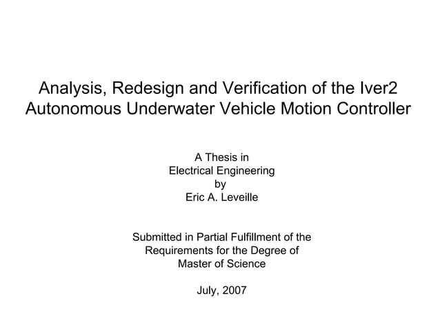 Iver2 AUV Control Design Thesis Defense | PPT