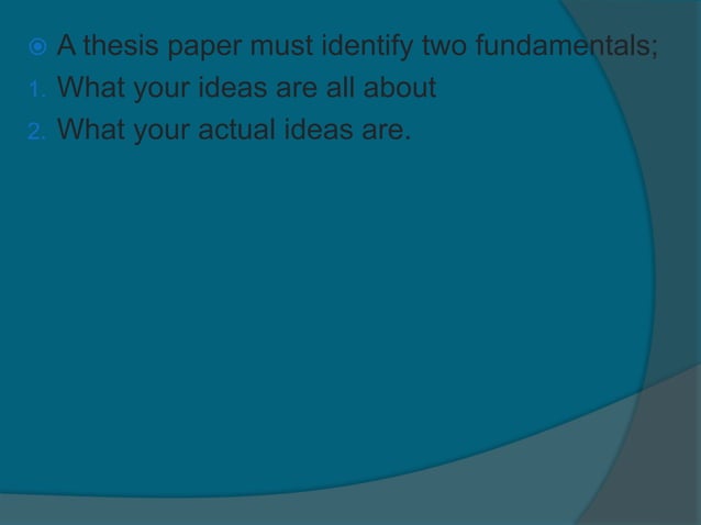 Thesis definition and meaning | PPT