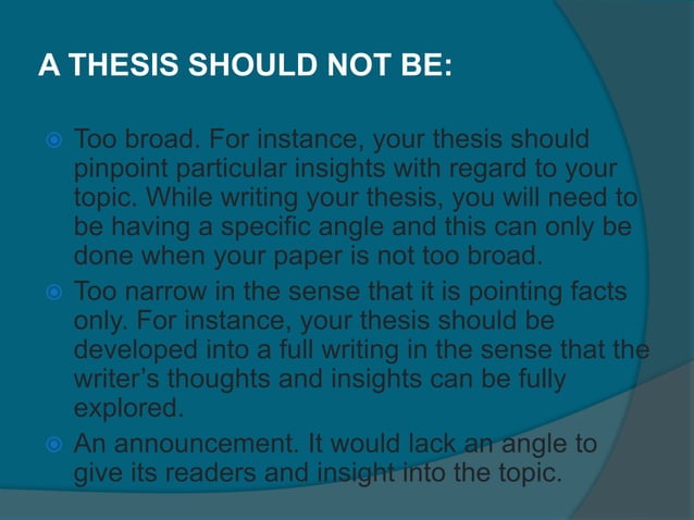 Thesis definition and meaning | PPT