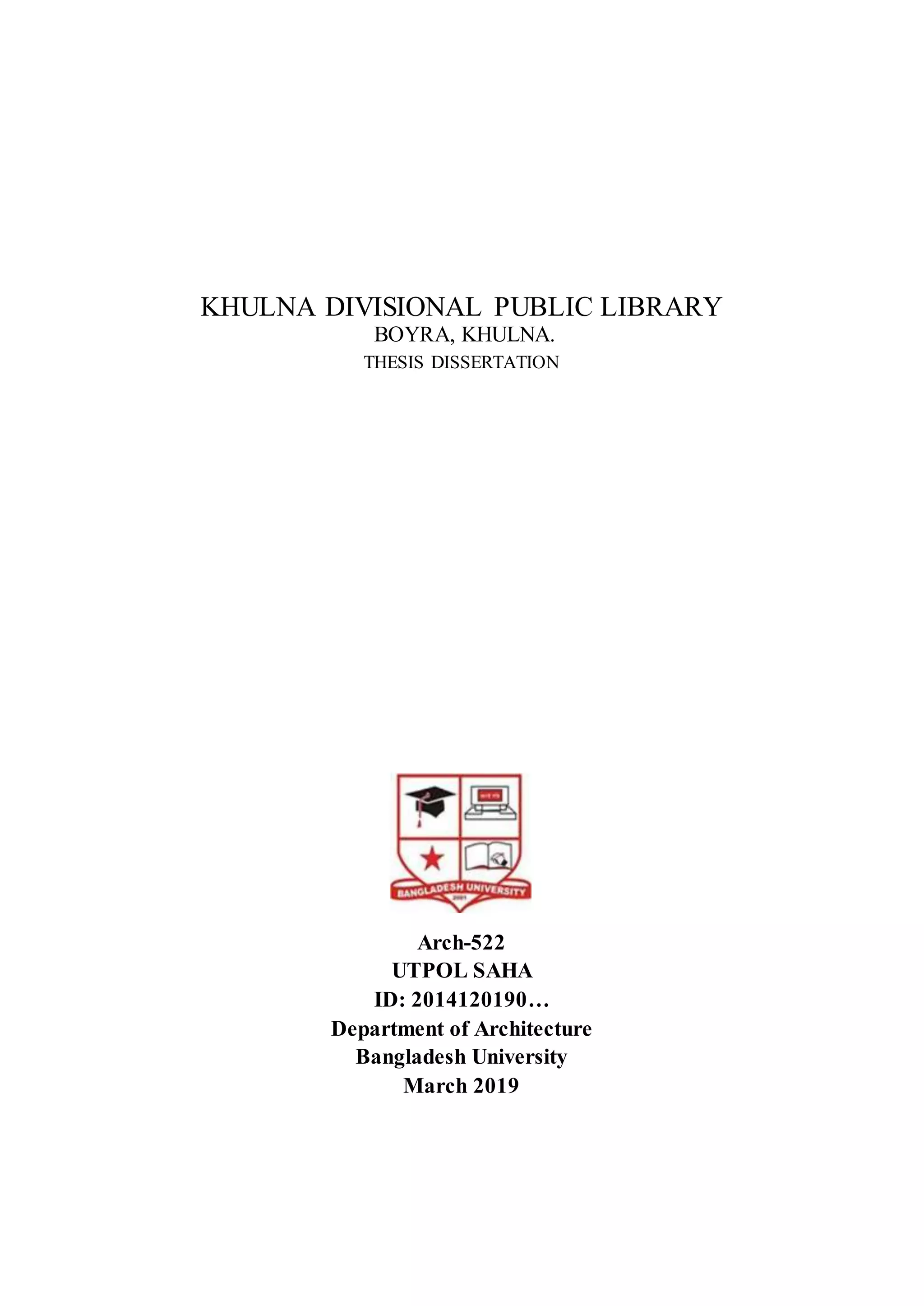 Public Library ,Thesis dissertation. | DOCX